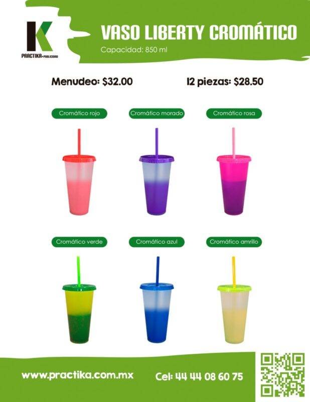 VASO LIBERTY CROMATICO - Practika Publicidad San Luis Potosi