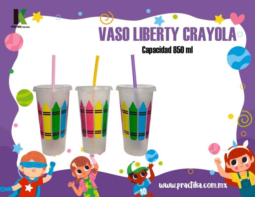 VASO LIBERTY CRAYOLAS – Practika Publicidad San Luis Potosi